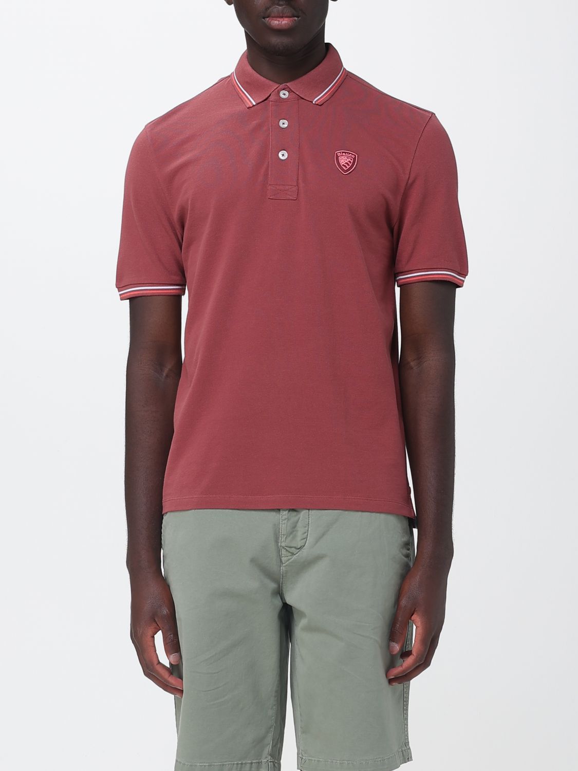 BLAUER. cotton polo shirt with emblem